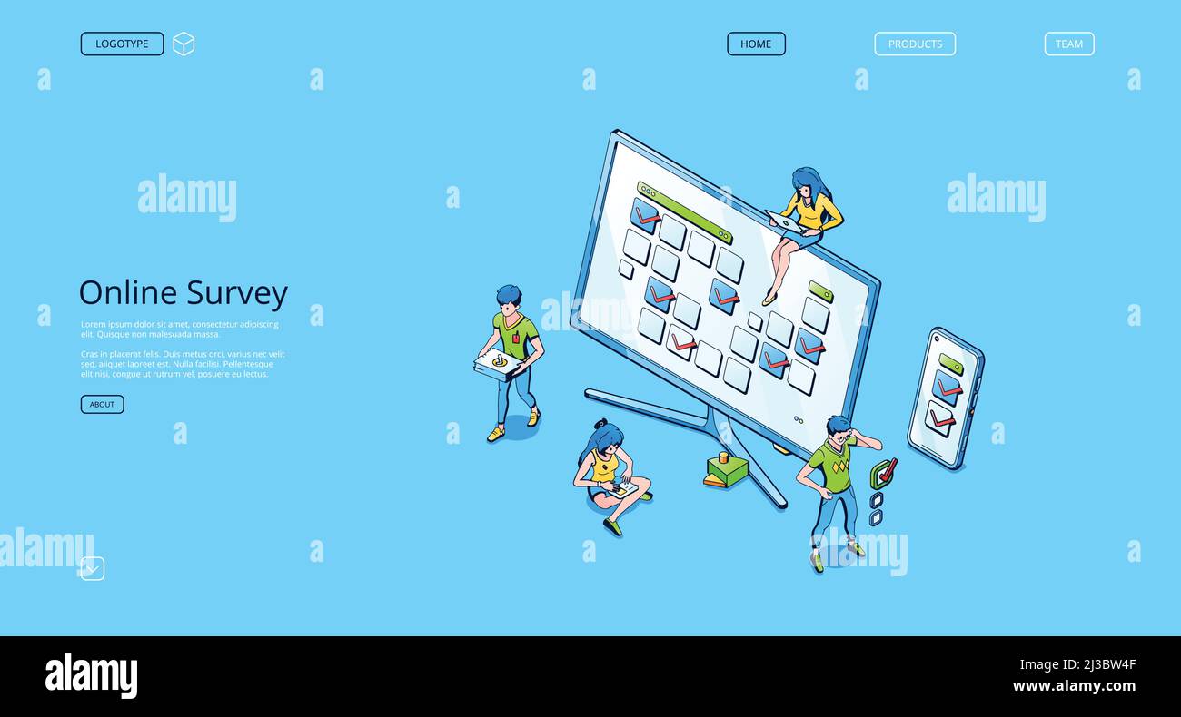 Online survey website. Web service with questionnaire, checklist or ...