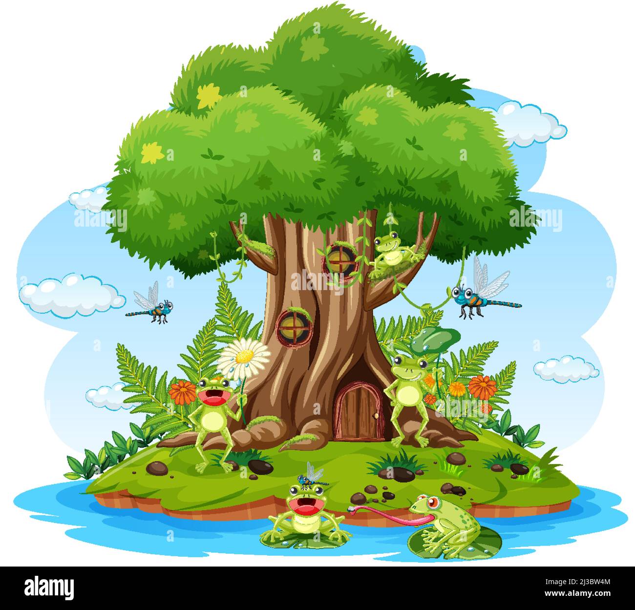 Cartoon insect and beetle in the forest illustration Stock Vector Image ...