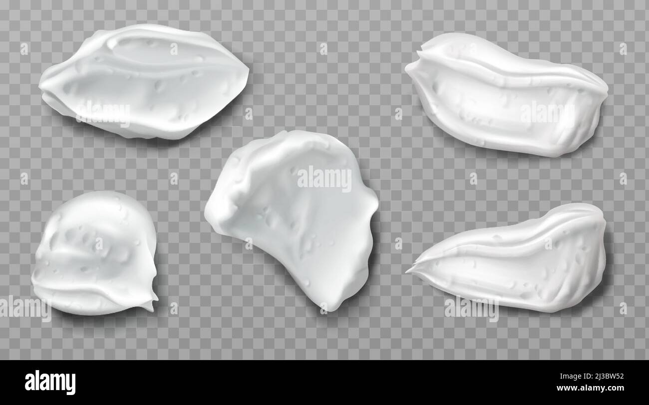 Foam cream swatches isolated on transparent background. Vector ...