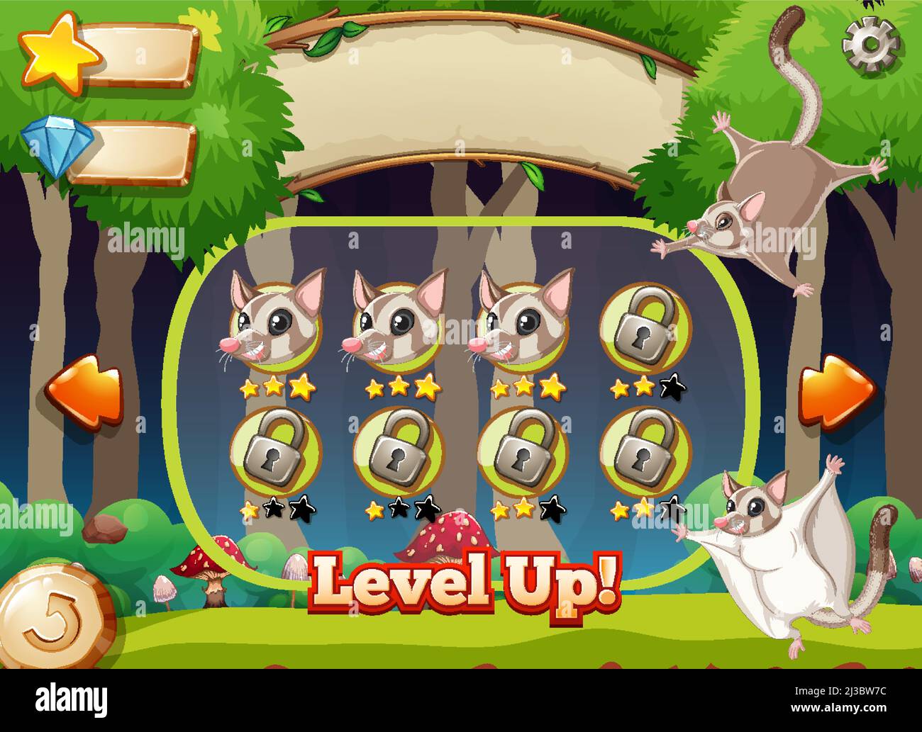 Game template with animal in background illustration Stock Vector Image ...