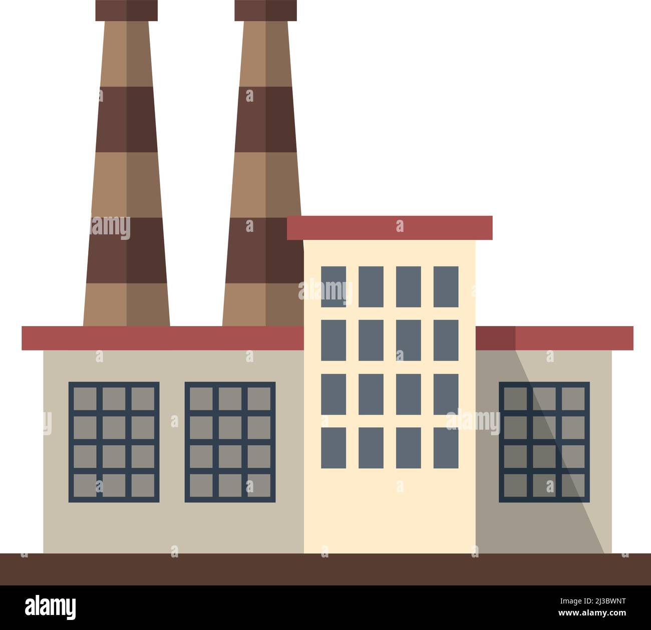 Factory or plant building. Environment pollution manufacture icon Stock ...