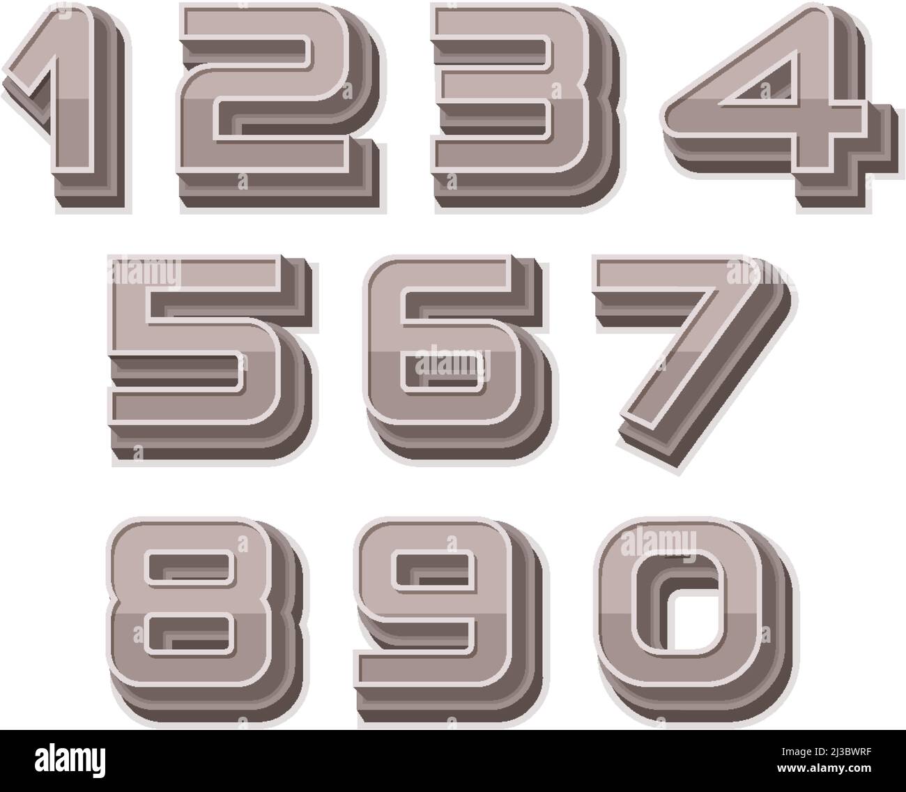 Gray number style on white background illustration Stock Vector Image ...