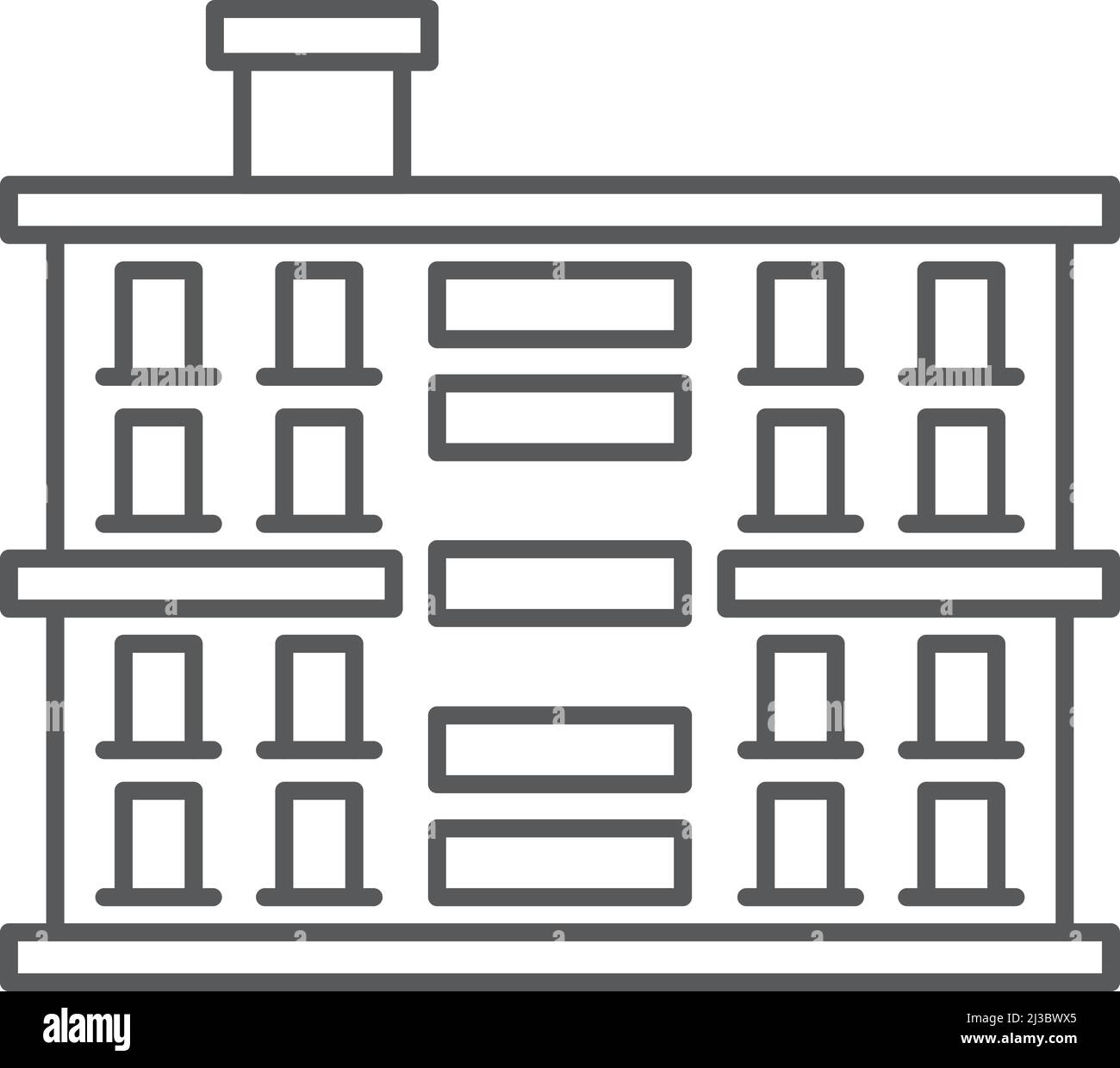 Residential building icon. City apartments line symbol Stock Vector ...