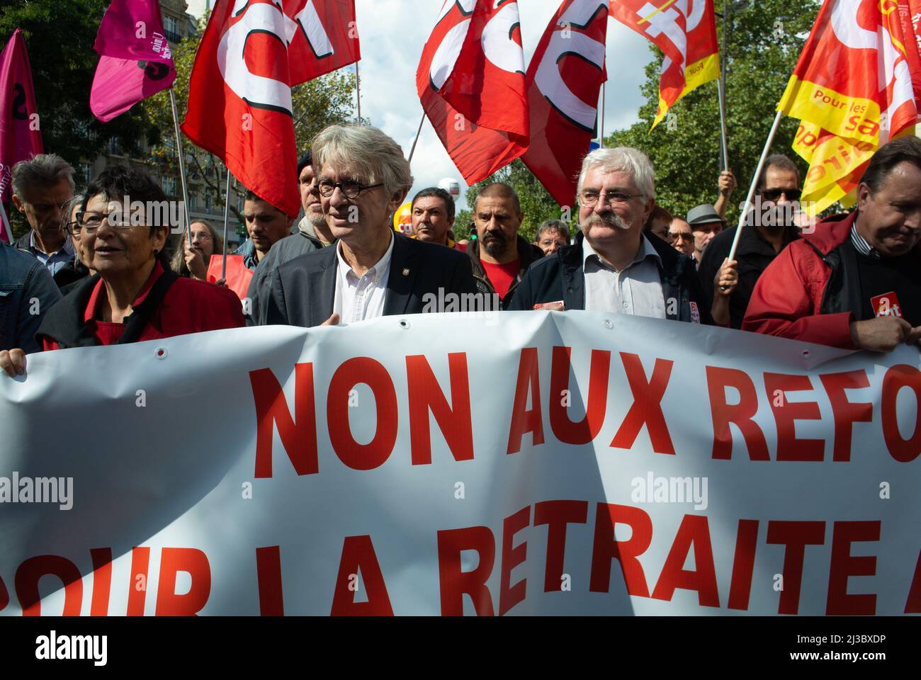 Paris, France, Crowd of People, French Labor Trade Unions, CGT ...