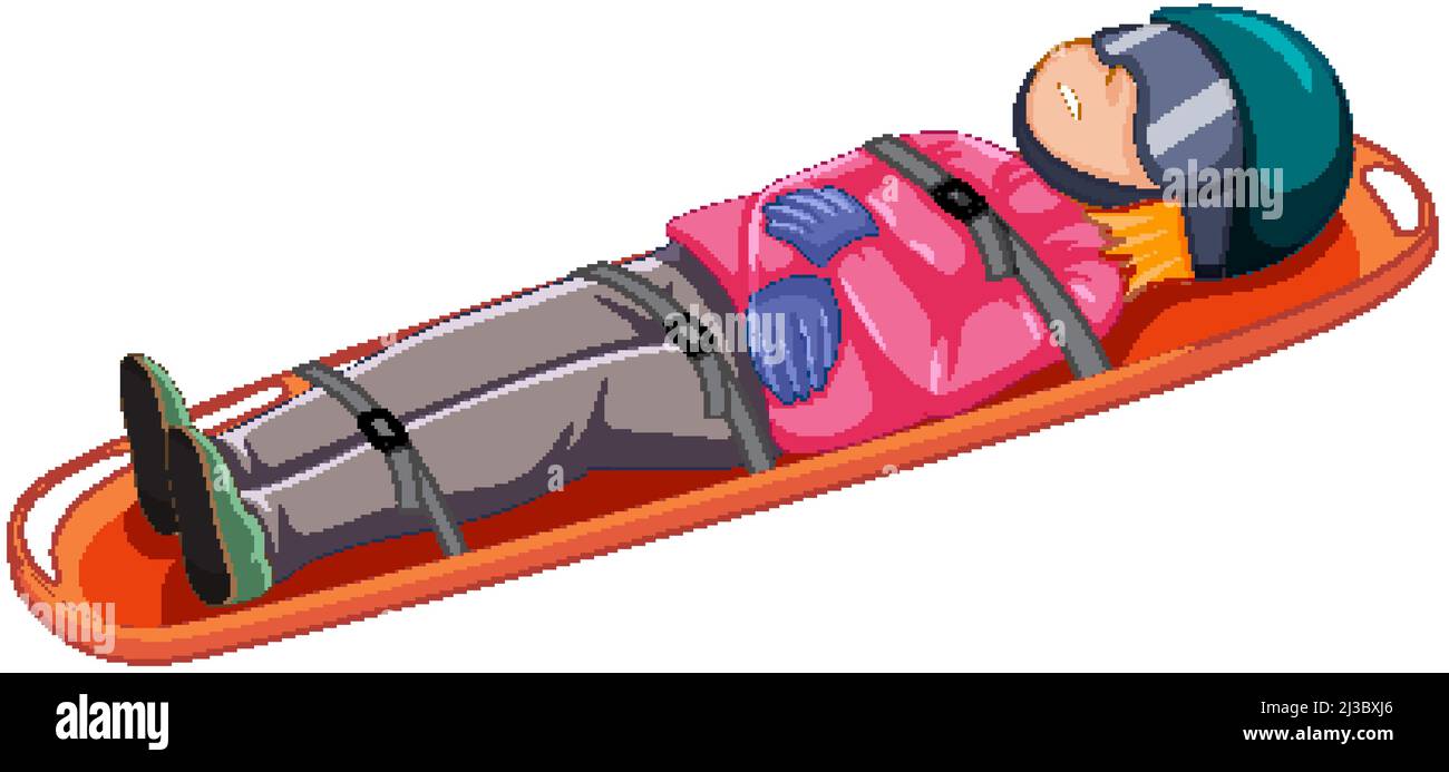 Rescue using stretcher on white background illustration Stock Vector ...