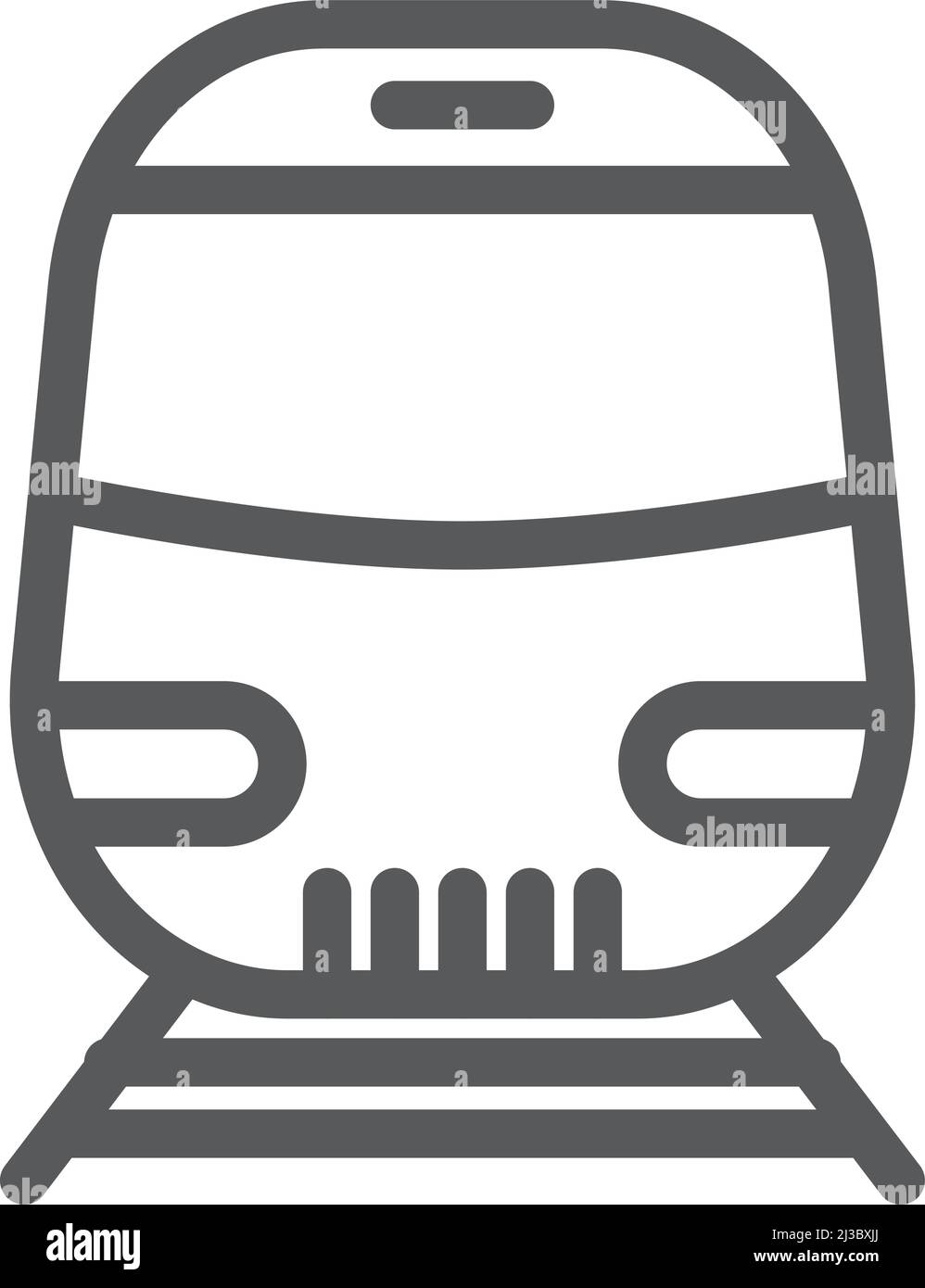 Train front view. Modern locomotive line icon Stock Vector Image & Art ...