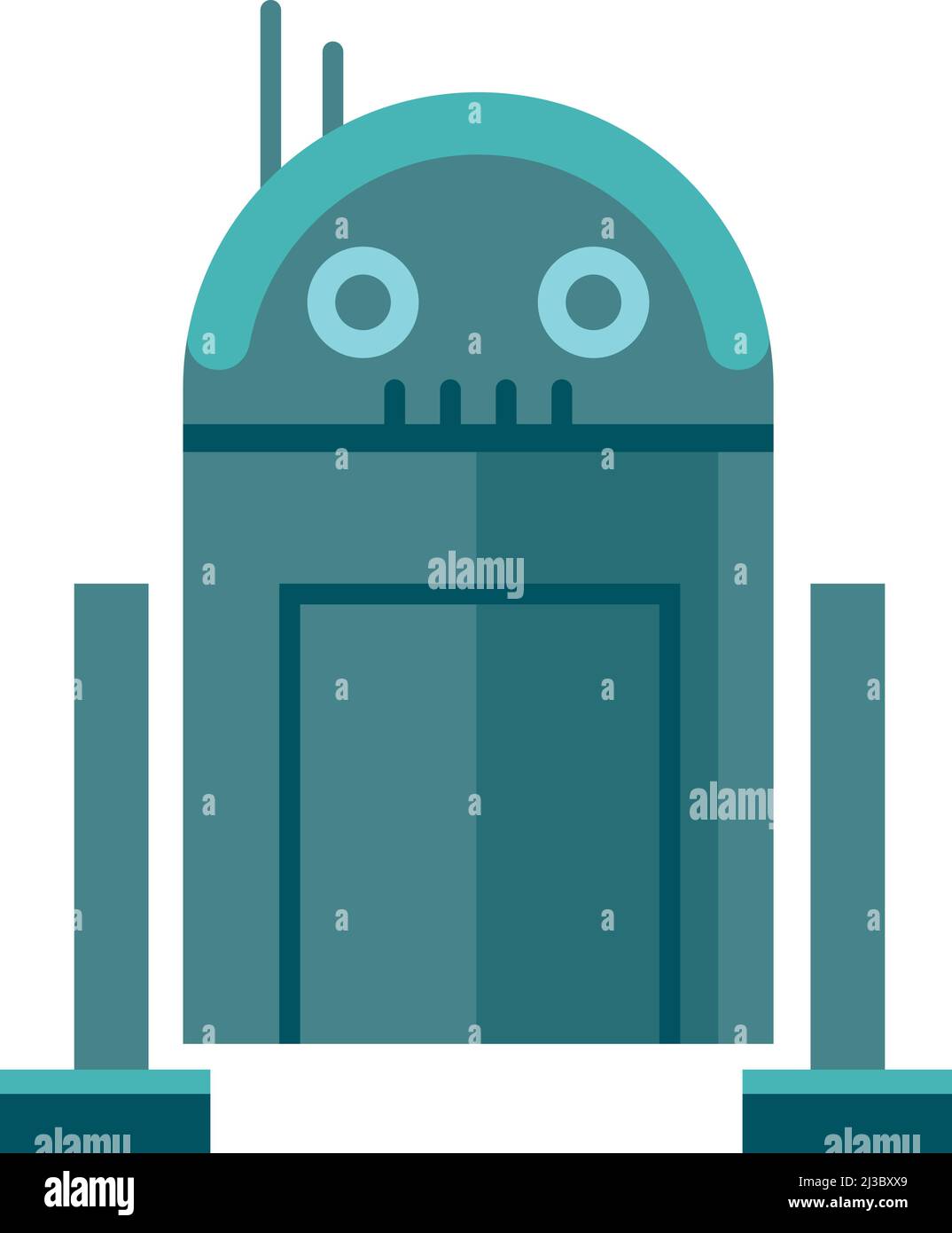 Funny droid icon. Cute retro robot kid Stock Vector Image & Art - Alamy