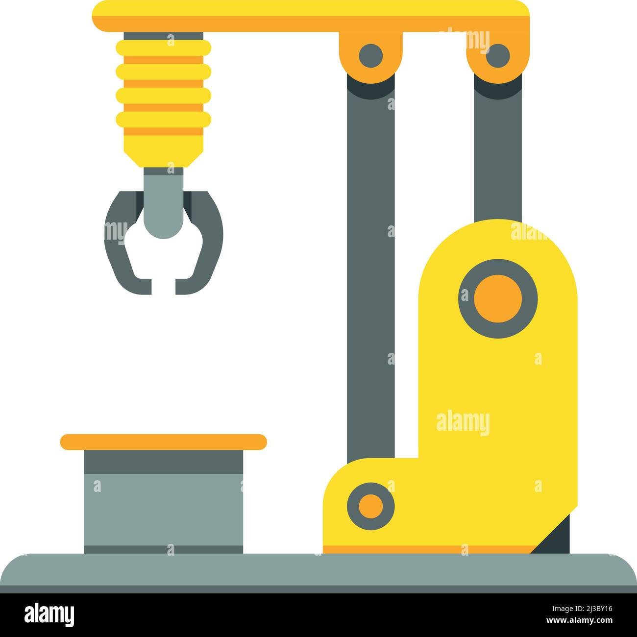 Yellow mechanic arm. Industrial technology device icon Stock Vector ...