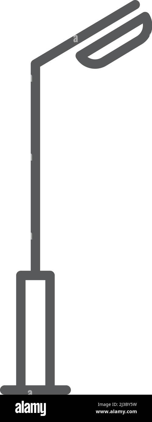 Street light pole icon. Outdoor lamp line symbol Stock Vector Image ...