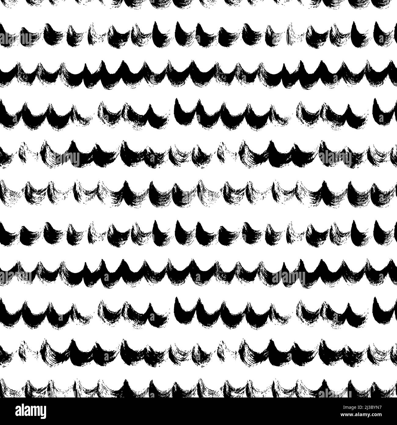 Grunge brush wavy lines vector seamless pattern Stock Vector Image ...