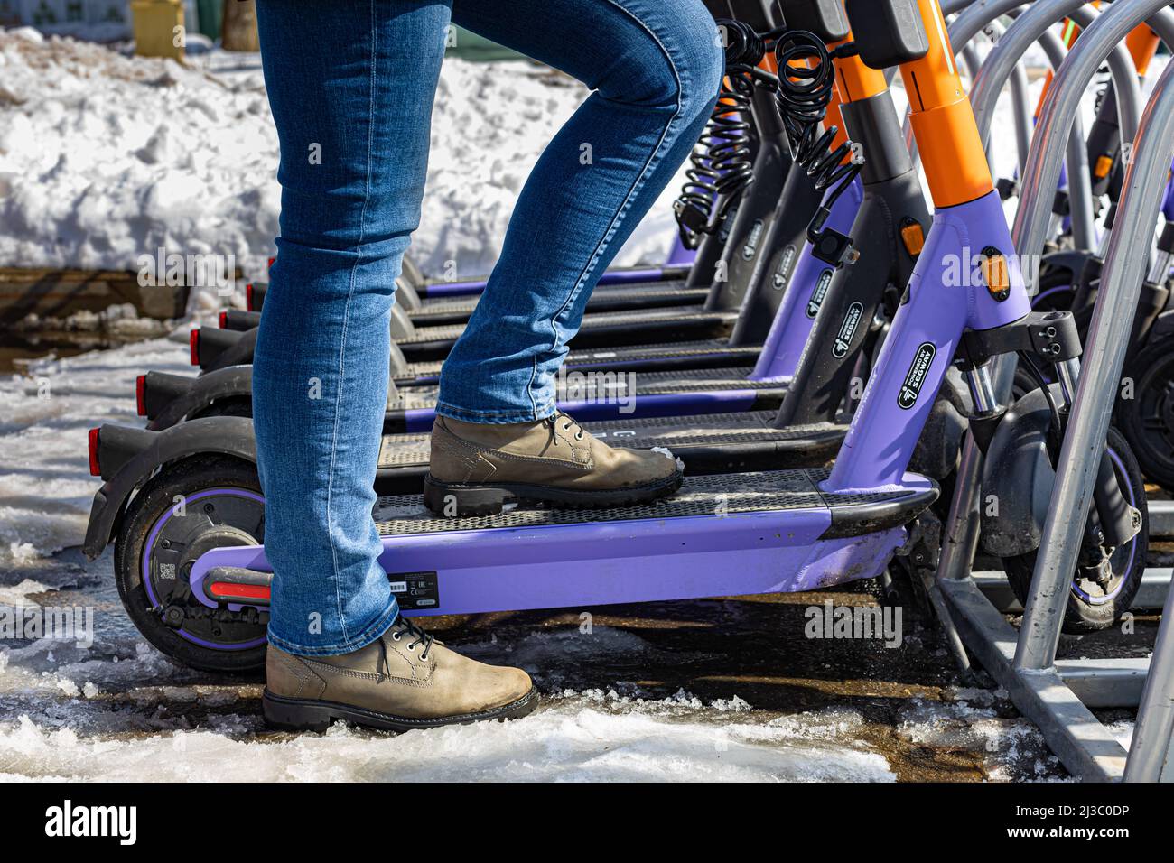 Scooter stand hi-res stock photography and images - Alamy