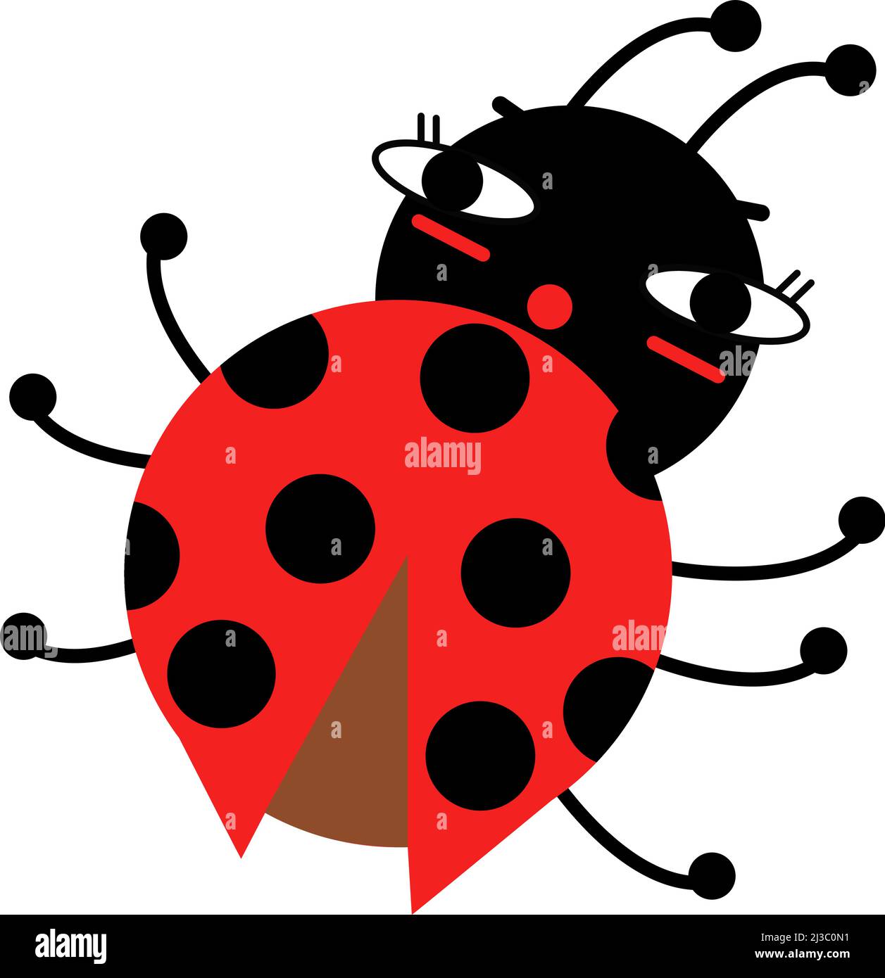 Funny ladybug character. Child cartoon animal drawing Stock Vector ...