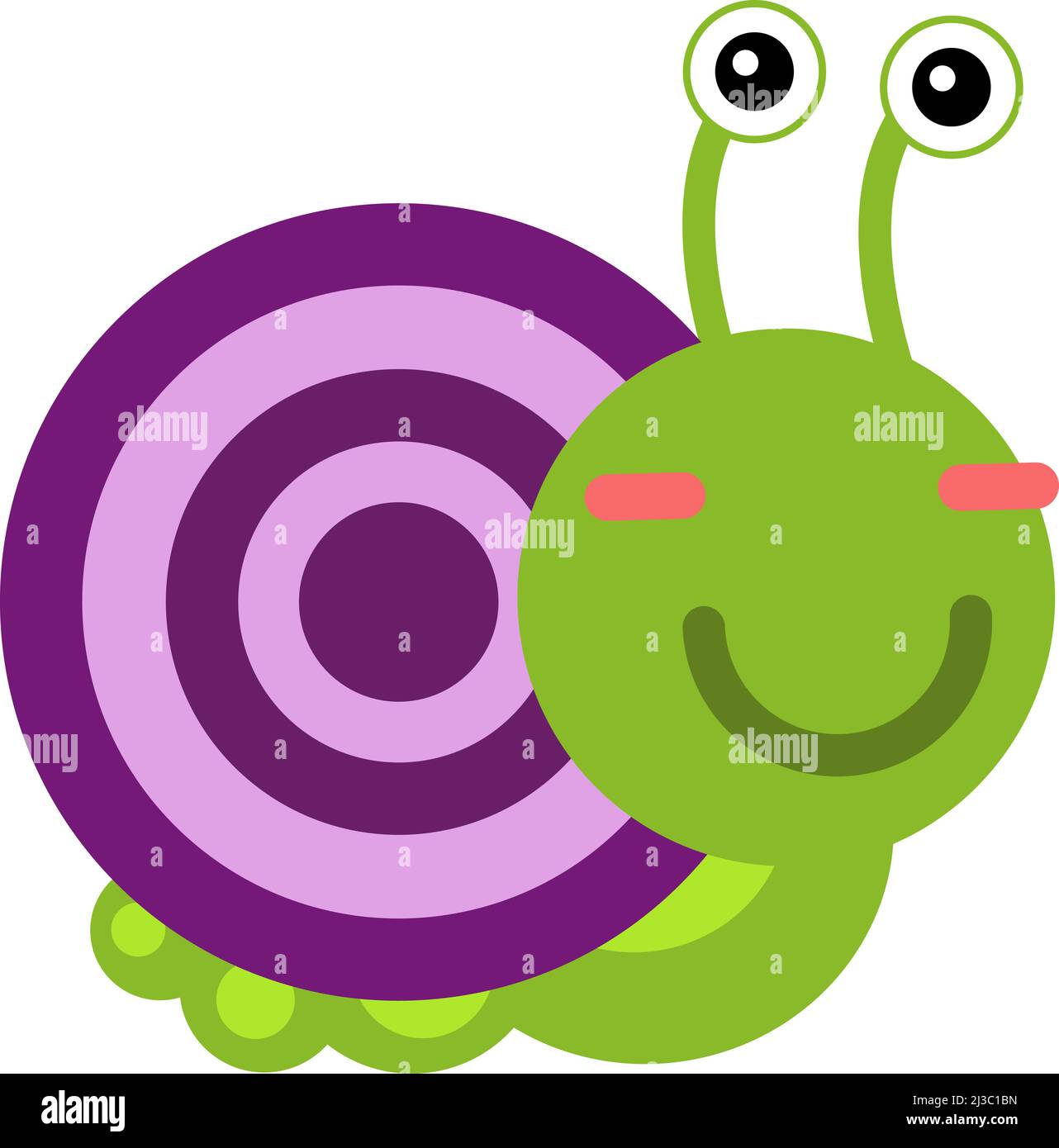 Cute snail with purple shell. Happy cartoon character Stock Vector ...