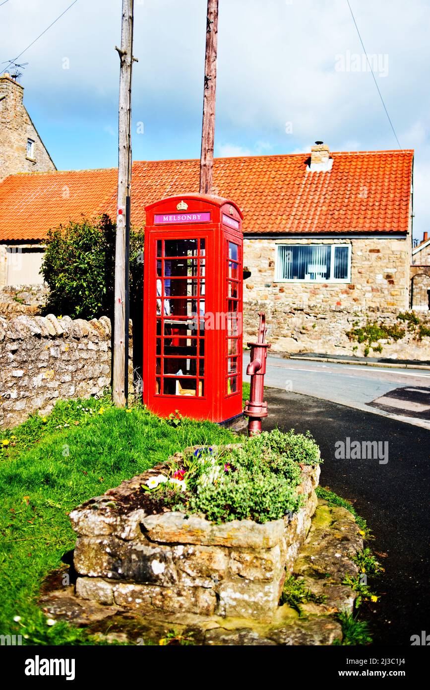 Telephone Booth and Village Water Pump, Melsonby, North Yorkshire ...