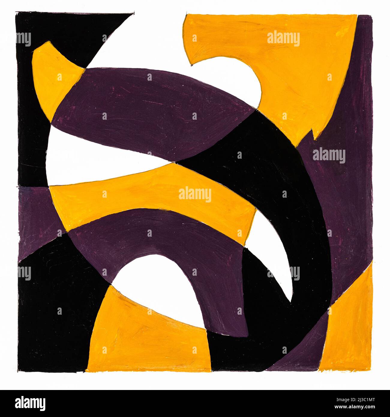 abstract graphic composition with letters hand drawn with brown, gray ...