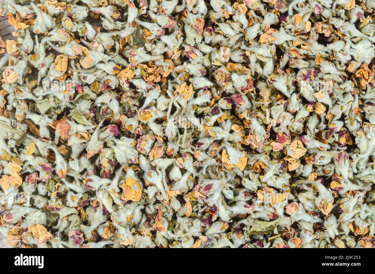 The Flower tea. Dried of apple blossom textured Stock Photo - Alamy