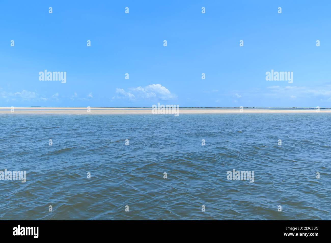 Beautiful landscape of a sand bank in the middle of the sea. Sand banks ...