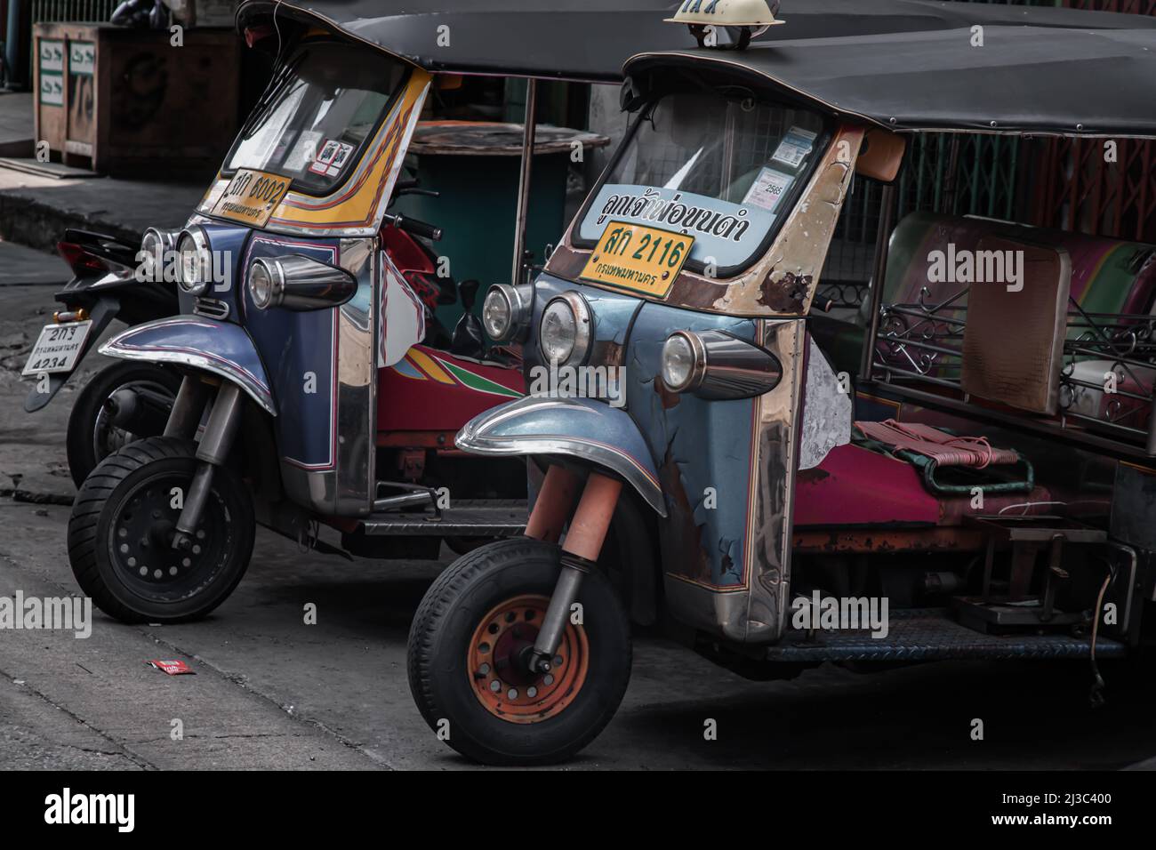 Bangkok, Thailand - Apr 06, 2022 : Famous blue Tuk Tuk or 3-wheeler ...