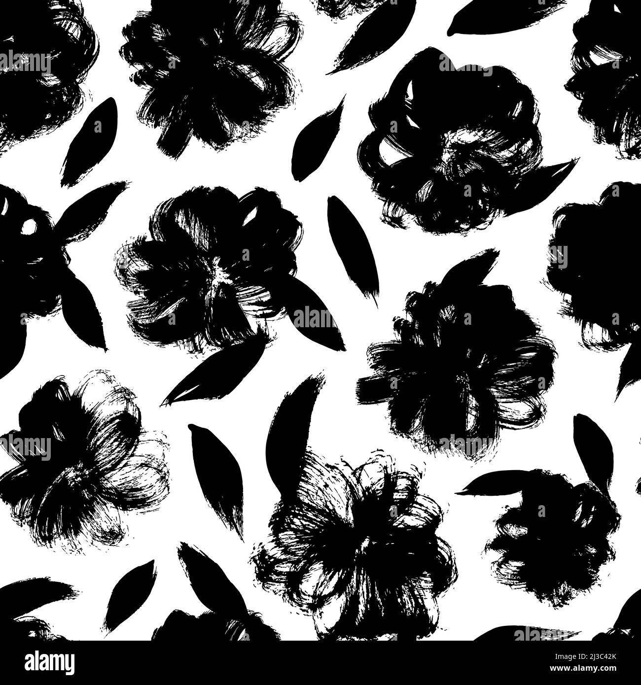 Spring flowers hand drawn vector seamless pattern Stock Vector Image ...