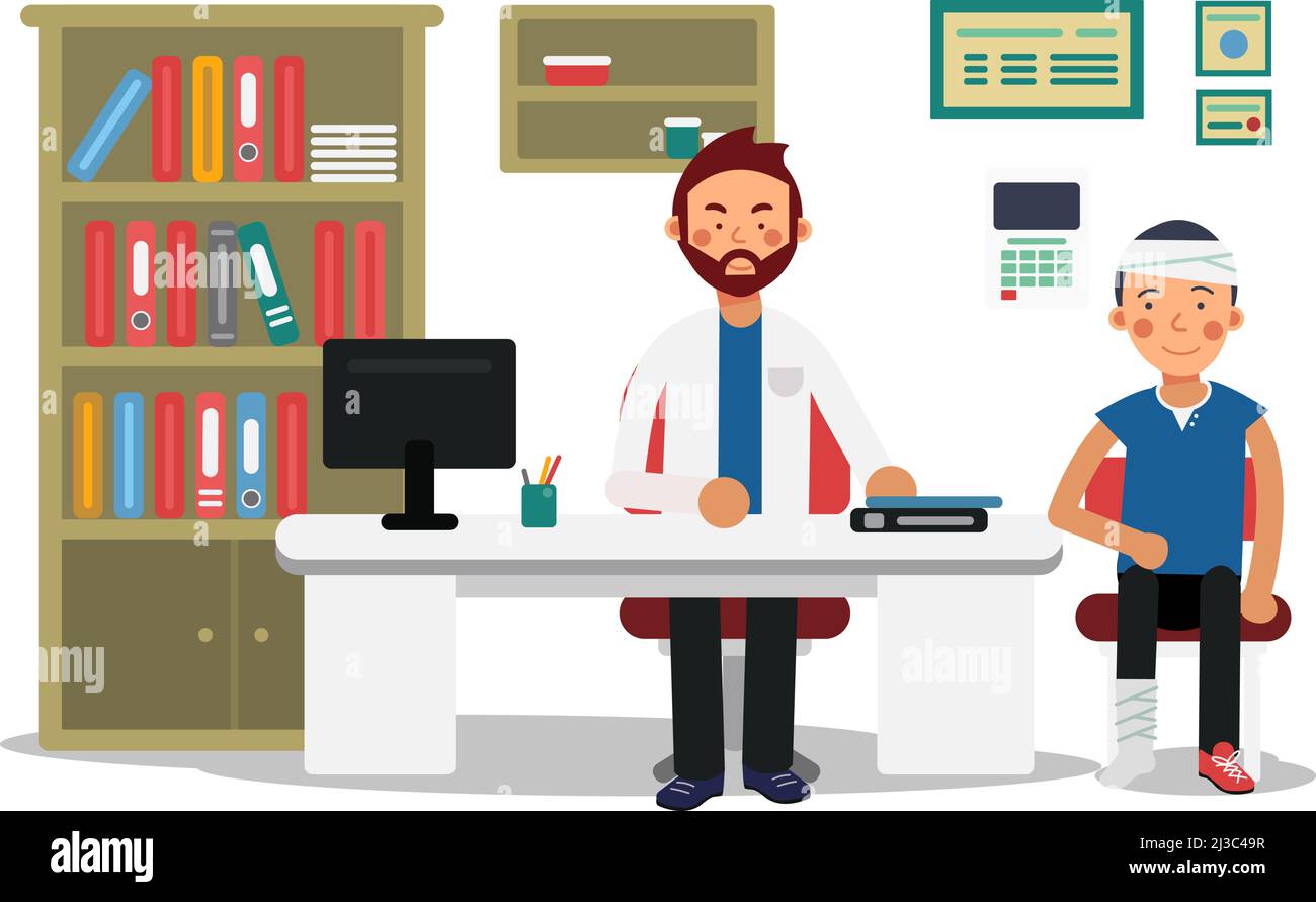 Medic computer in office Stock Vector Images - Alamy