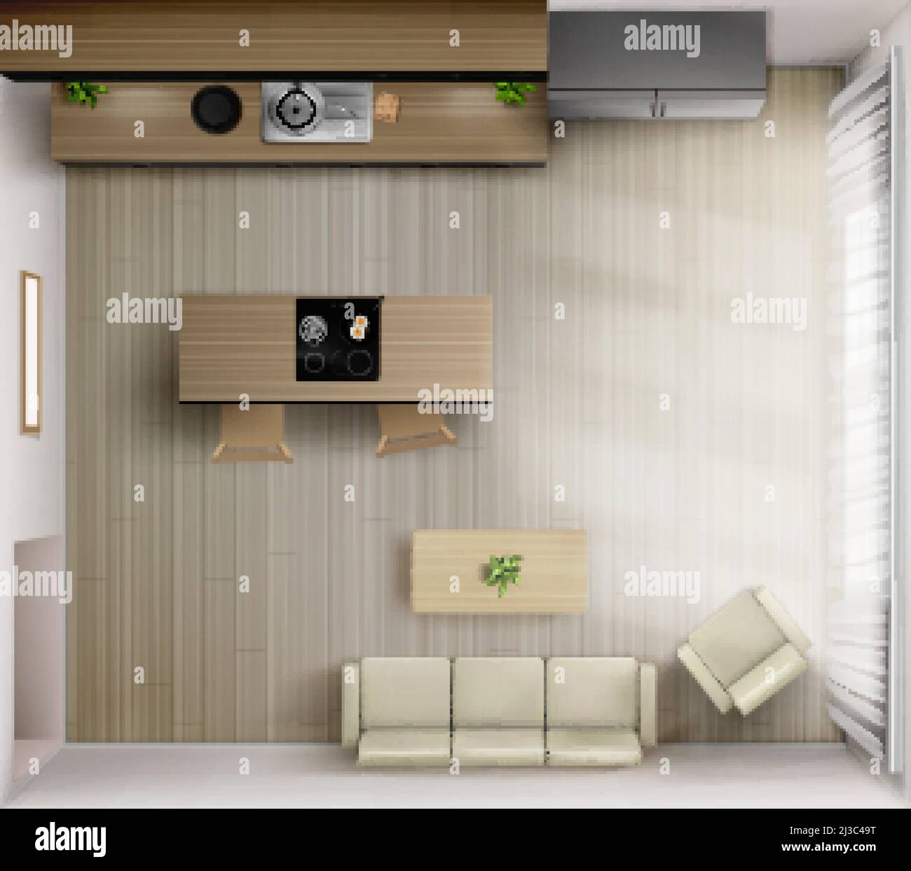3d render top view home Stock Vector Images - Alamy