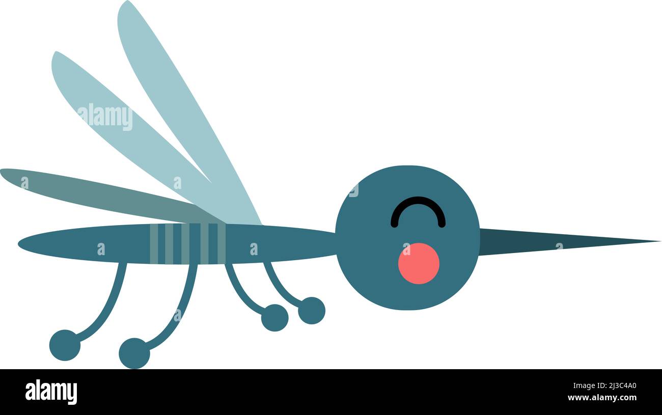 Flying mosquito character in childish cartoon style Stock Vector Image ...