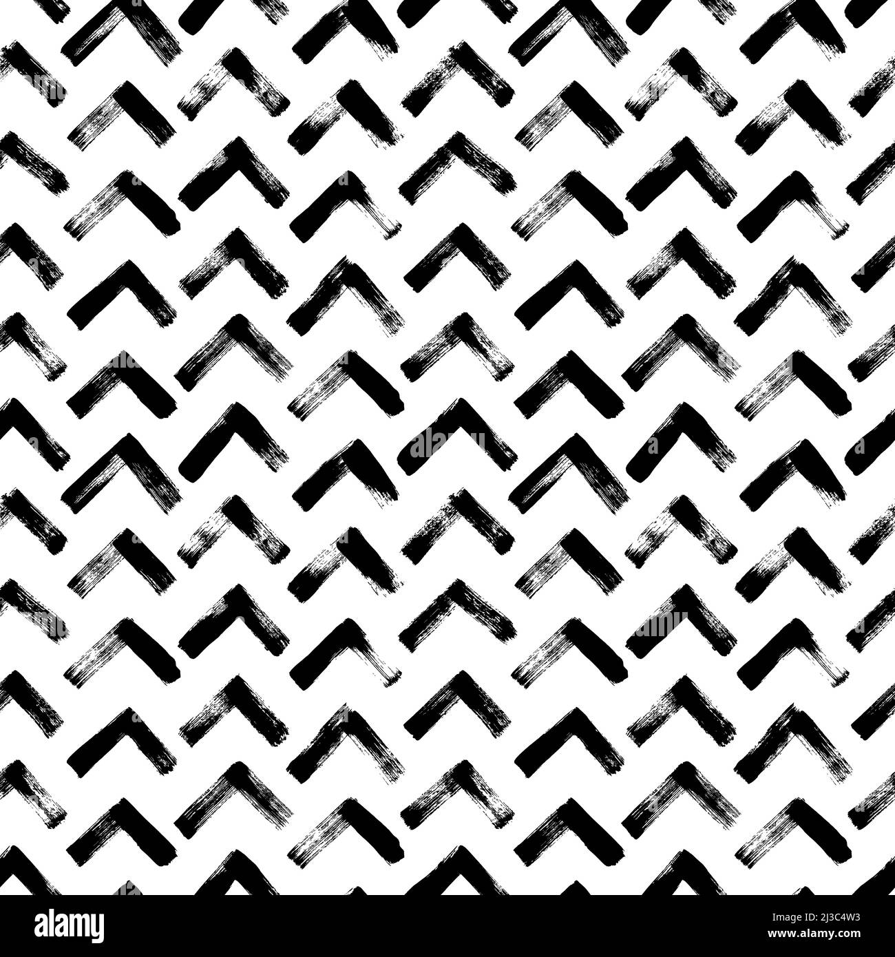 Seamless hand drawn black chevron vector pattern Stock Vector Image ...