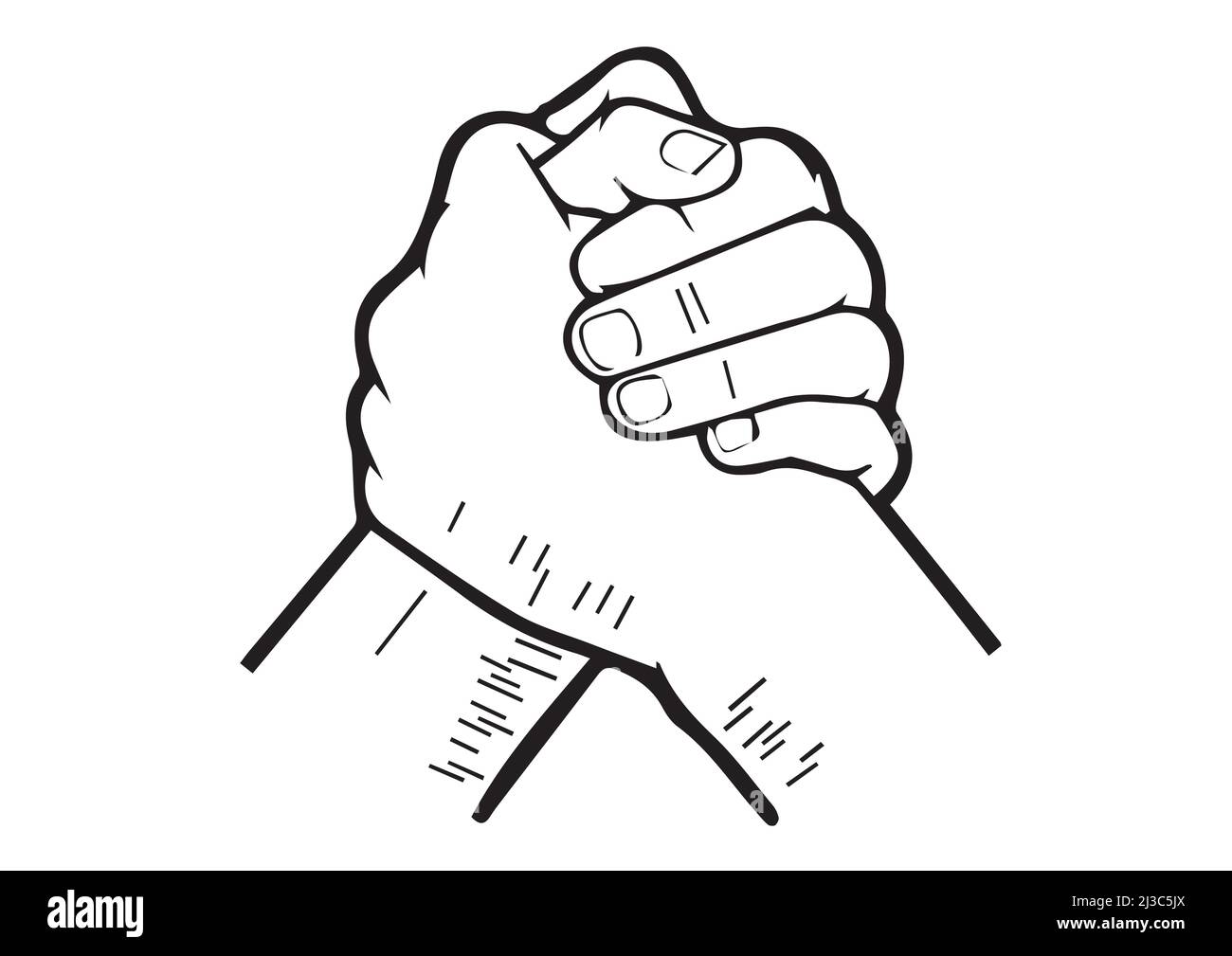 illustration of a handshake sign of unity on the white background in ...