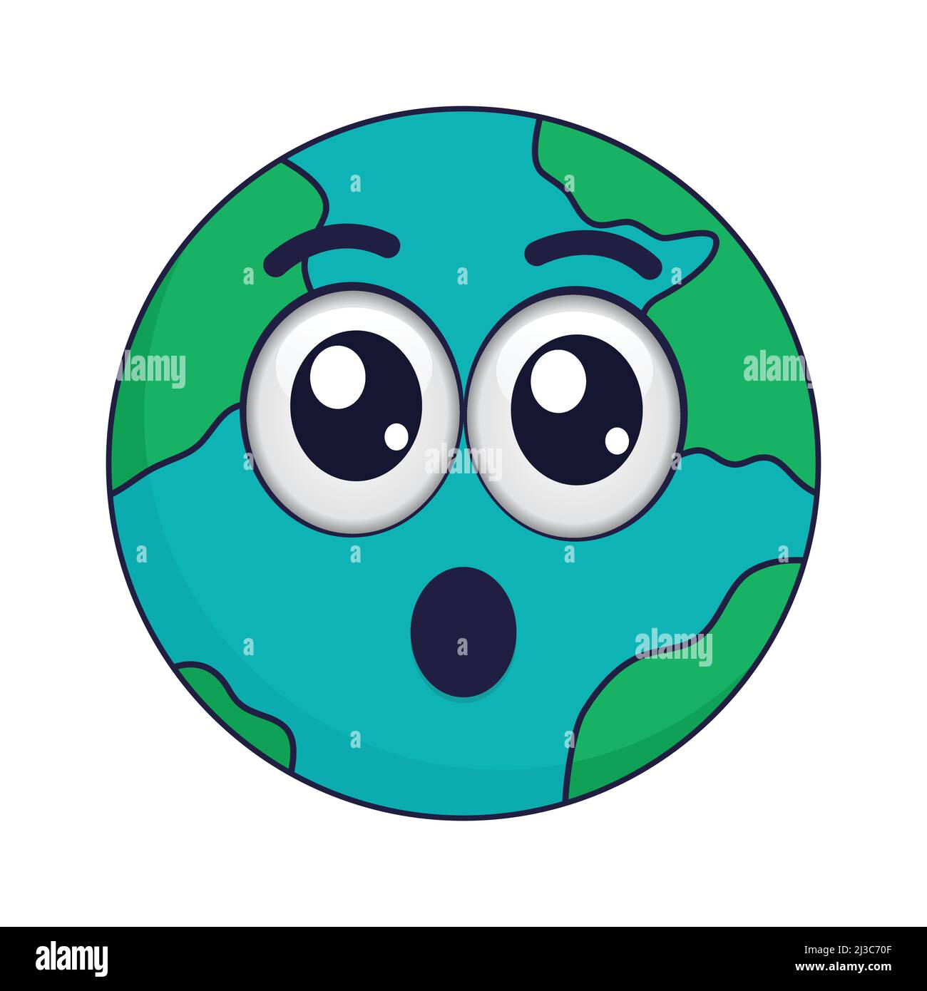 Earth cartoon icon vector illustration isolated on white background ...