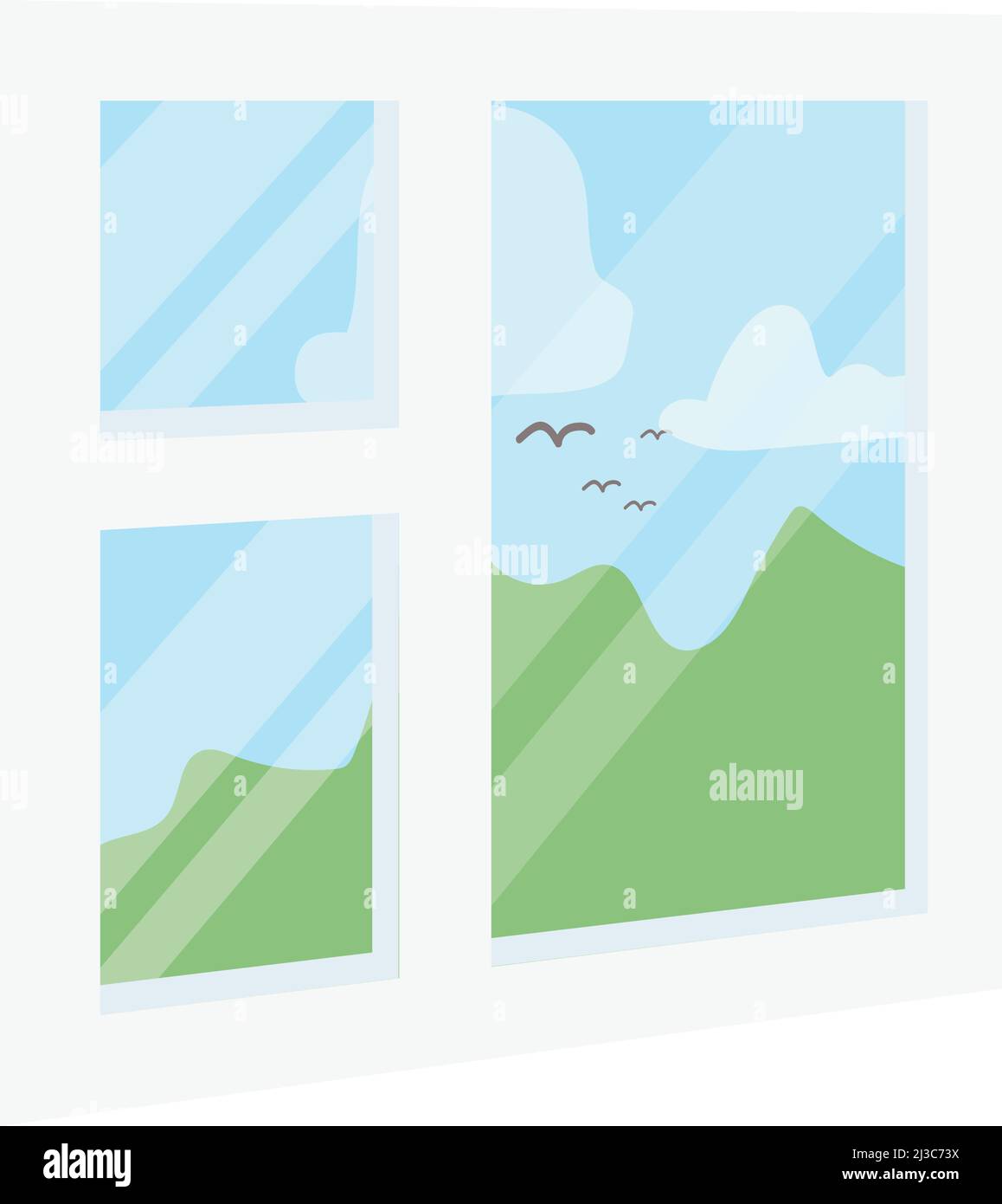 Green grass outside window Stock Vector Images - Alamy