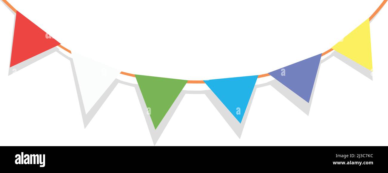 Fun party garland. Hanging color triangles on string Stock Vector Image ...