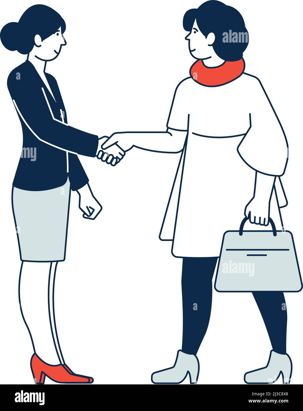 Women handshake. Business deal closed. Agreement symbol Stock Vector ...