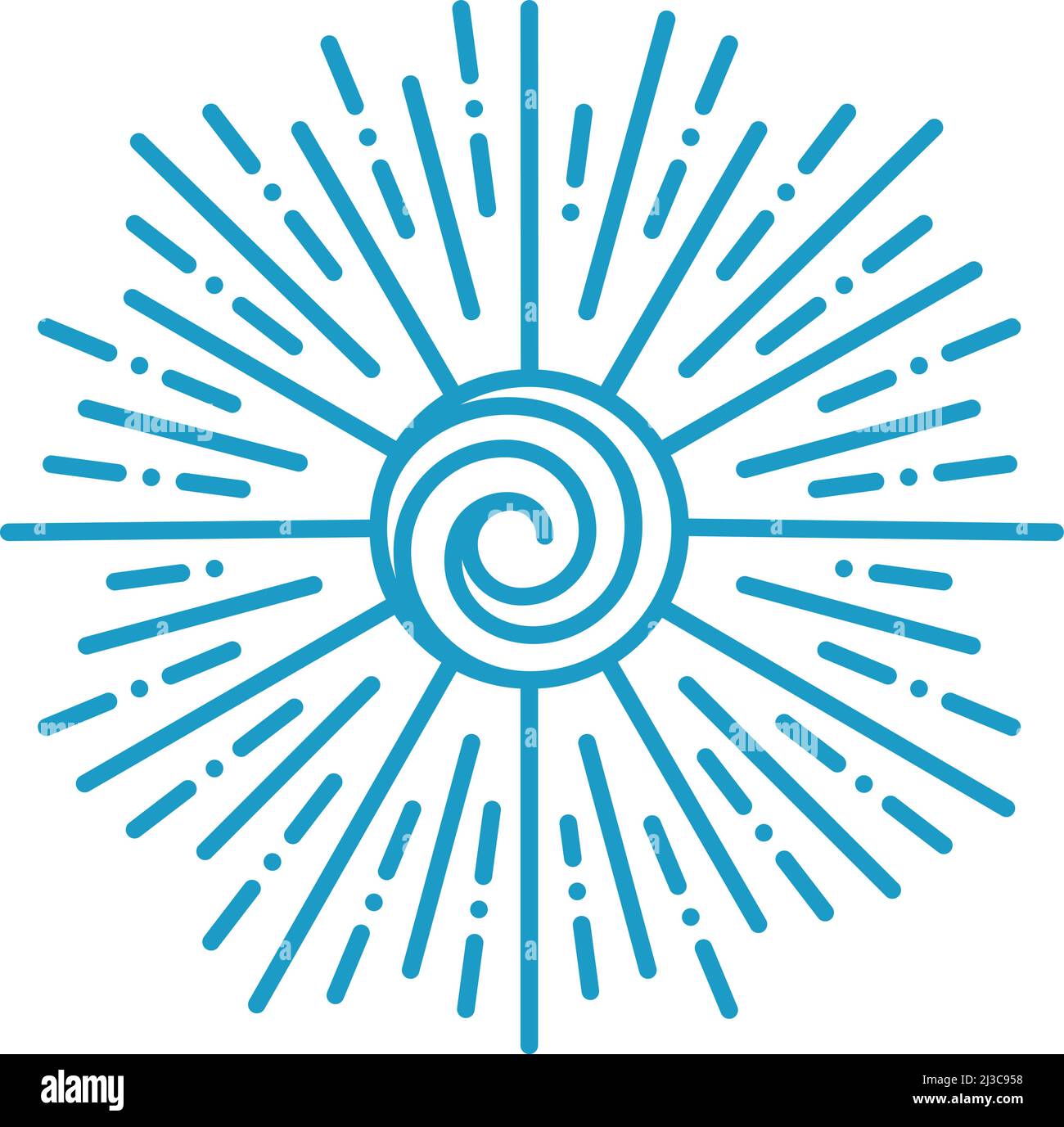 Shining sun in retro bohemian style. Vintage alchemy symbol Stock ...