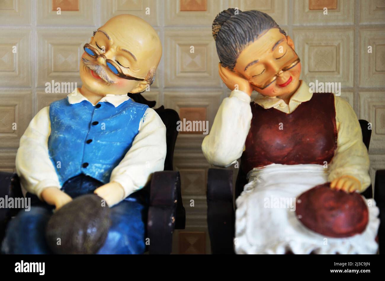 Souvenirs toys and vintage resin grandfather old man doll and retro ...