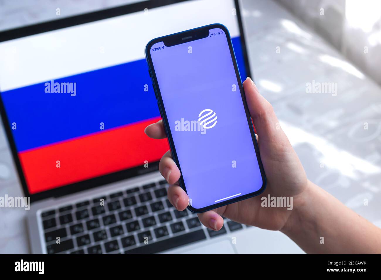 SPB, Russia - April 7, 2022: Gazprombank mobile banking app in Russia ...