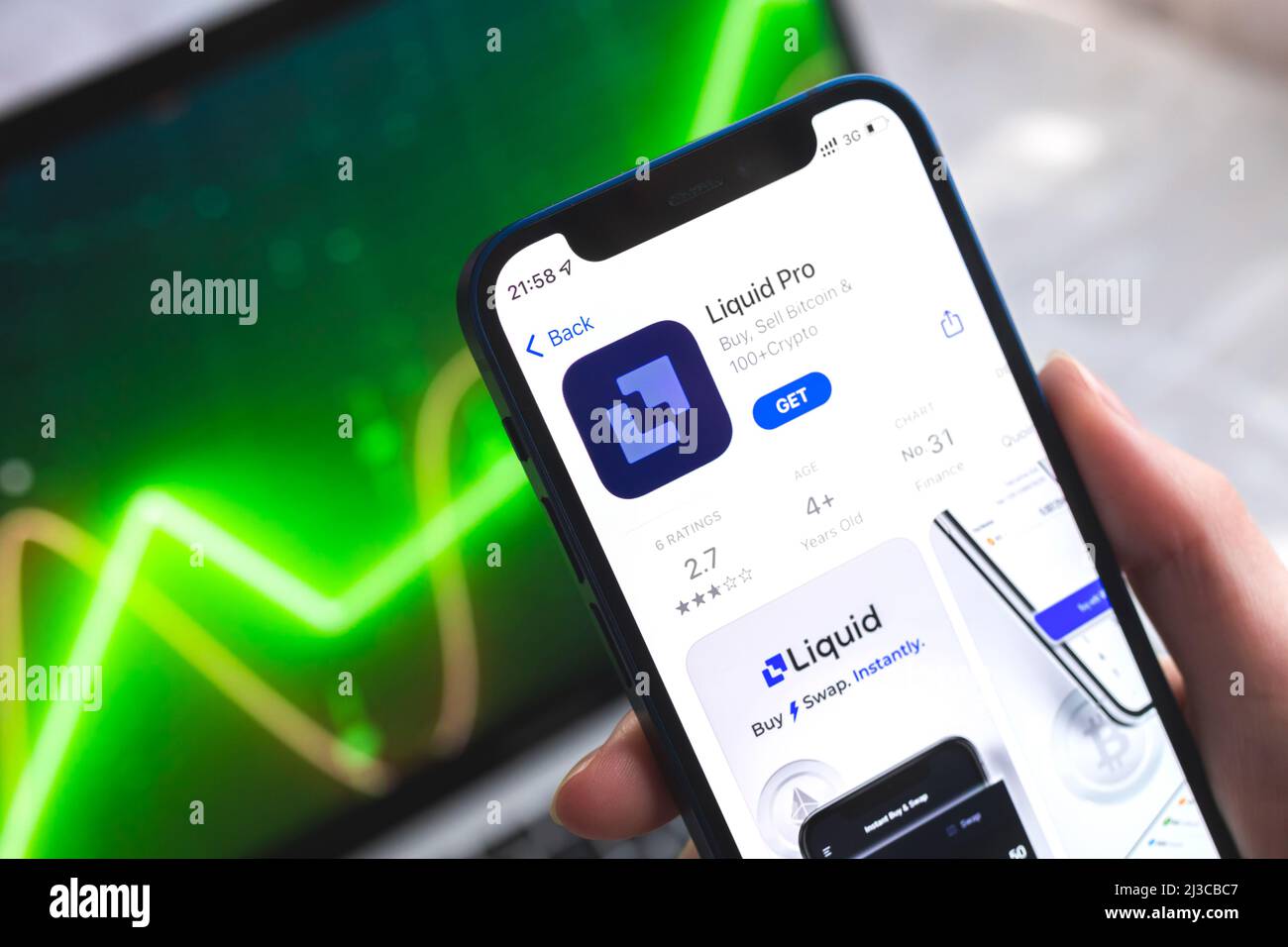 Poltava, Ukraine - April 7, 2022: Liquid Pro crypto currency wallet app ...