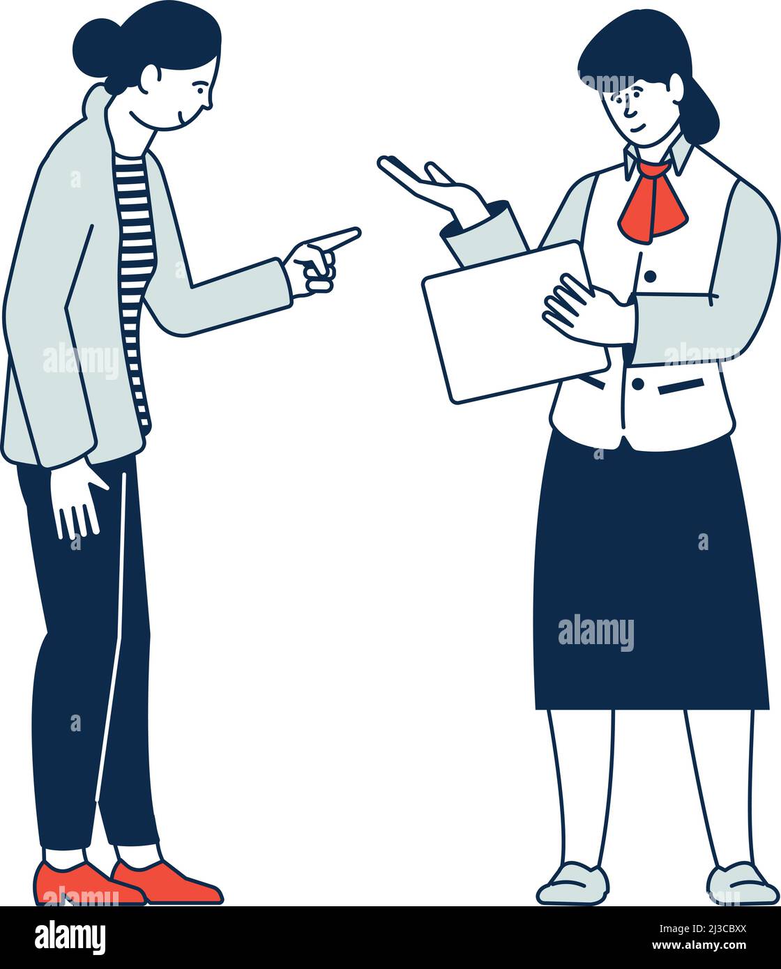 Woman talking to female consultant. Client consultation process Stock ...