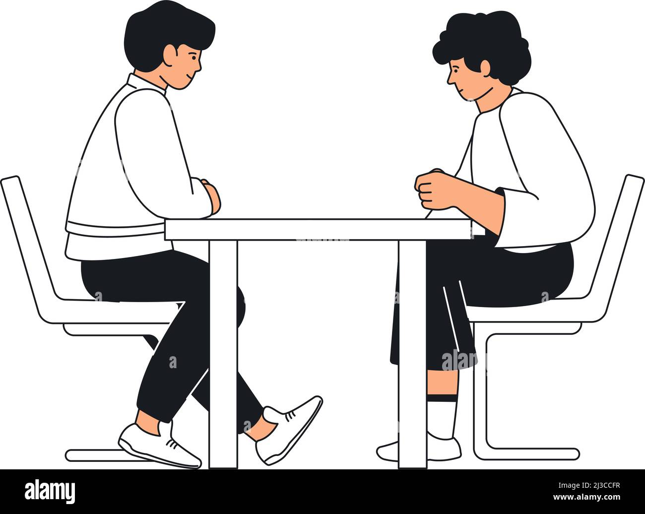 Cartoon people sitting hi-res stock photography and images - Alamy