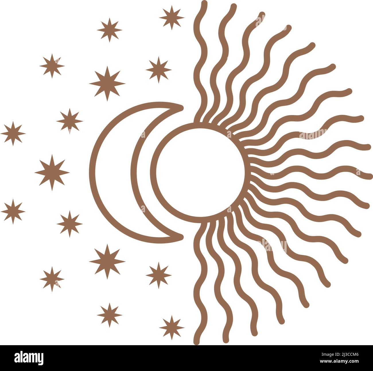 Astrological sun and moon sign. Mythical cosmic symbol Stock Vector ...