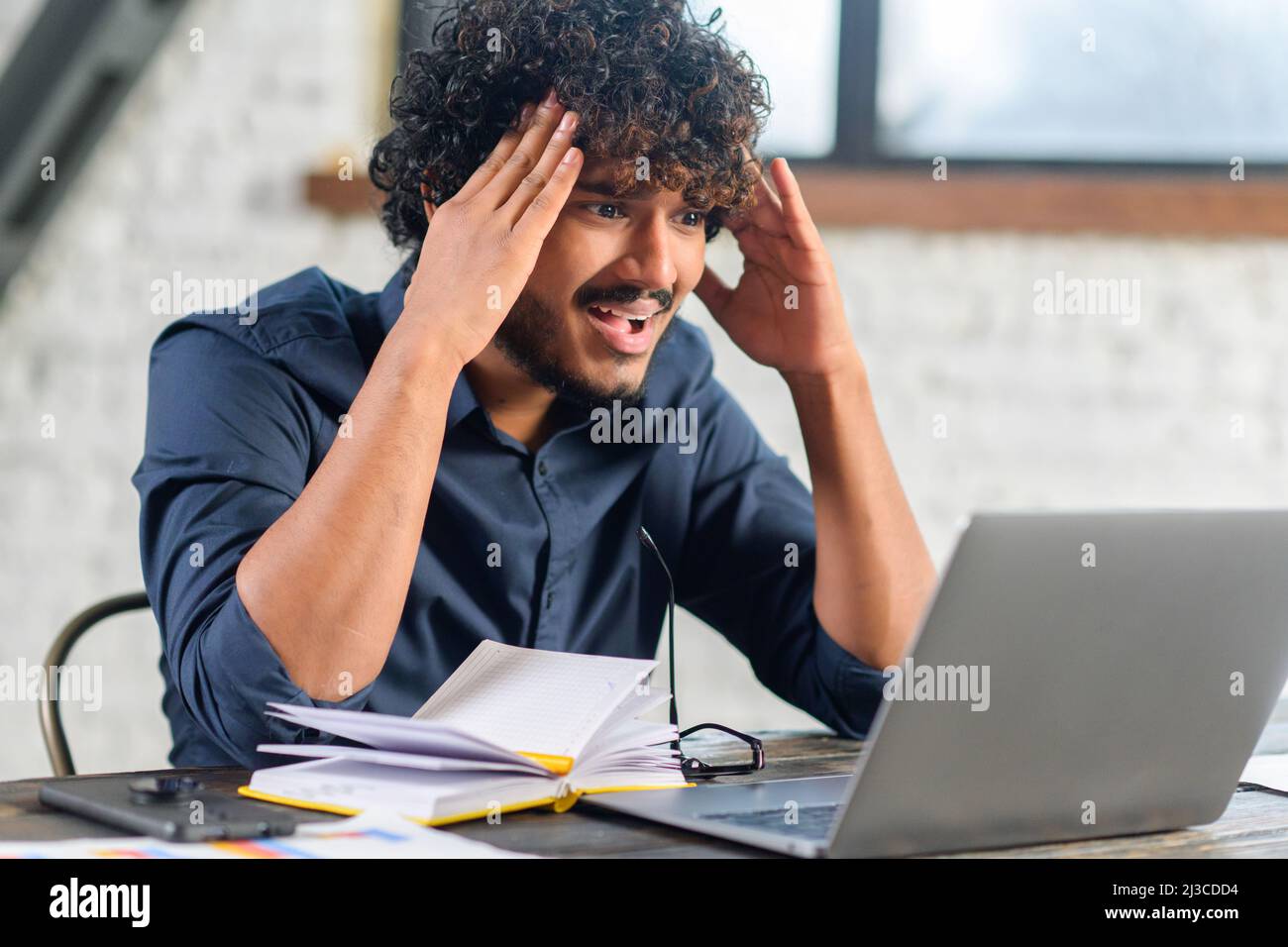 Indian man feeling frustrated home hi-res stock photography and images ...
