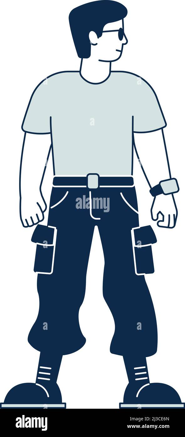 Young man looking left. Standing guy character Stock Vector Image & Art ...