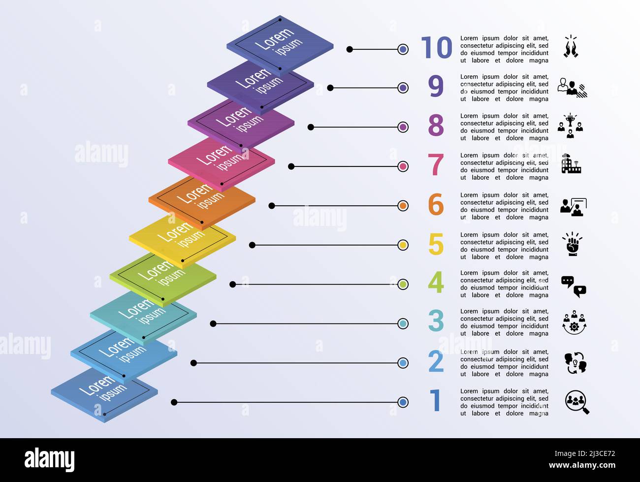 Infographic Team Building template. Icons in different colors. Include ...