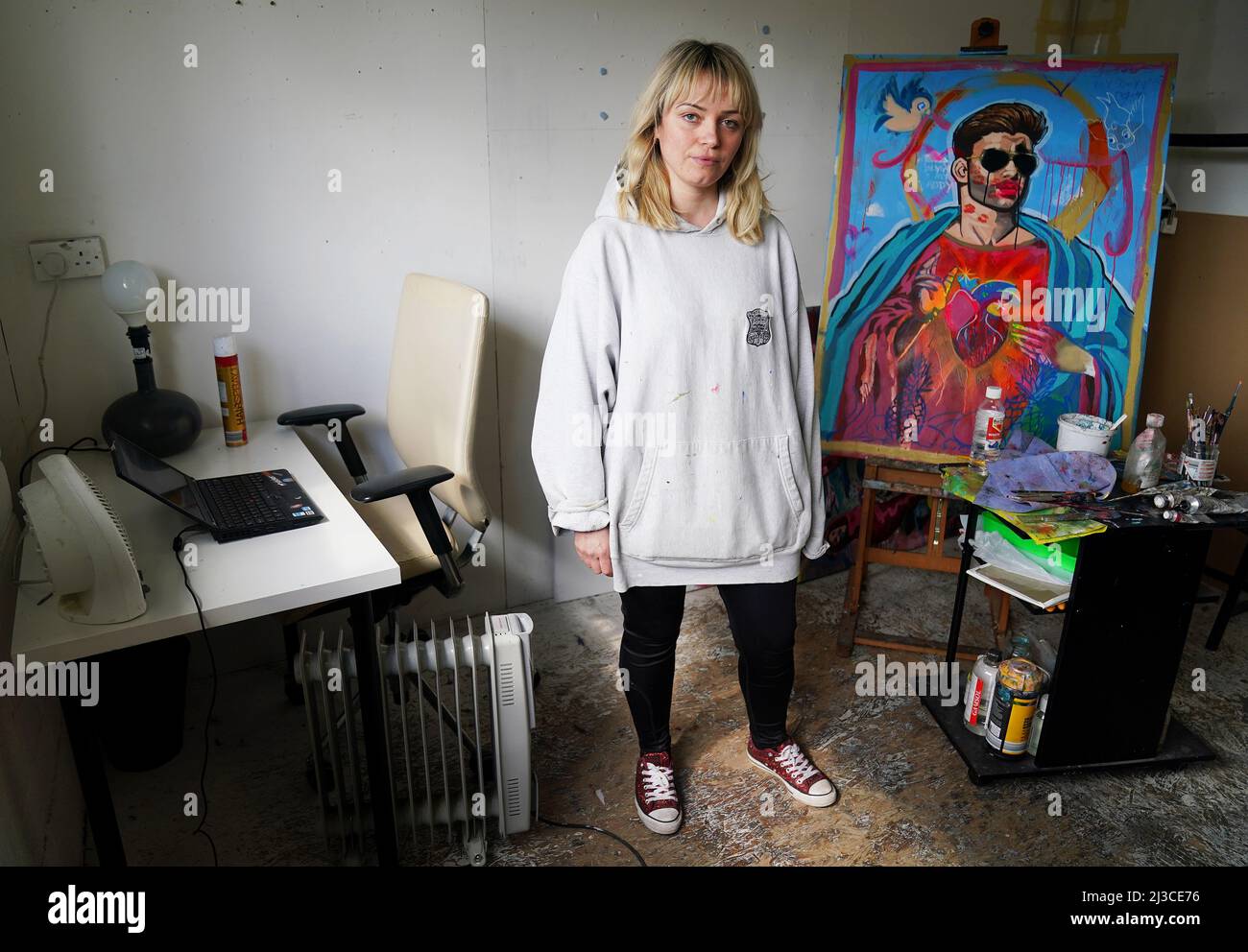 Dublin based artist Louise Butler in her studio at Richmond Road ...