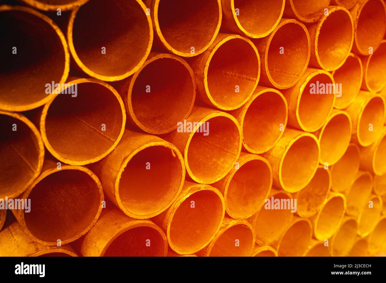 Gold metal pipes and adapters of different diameters for gasification ...