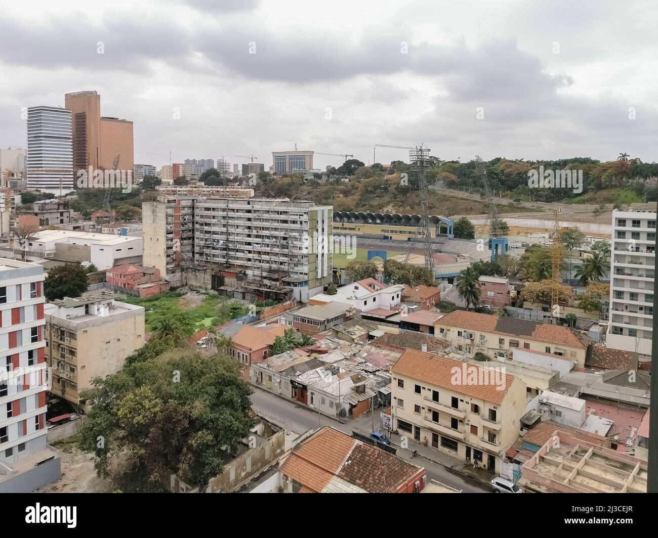 Luanda Angola - 10 13 2021: Aerial view of downtown Luanda, Coqueiros ...