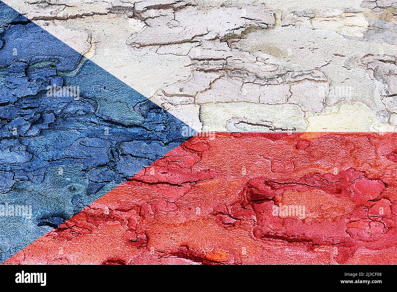 Grunge pattern of the national flag of the Czech Republic. Abstract ...