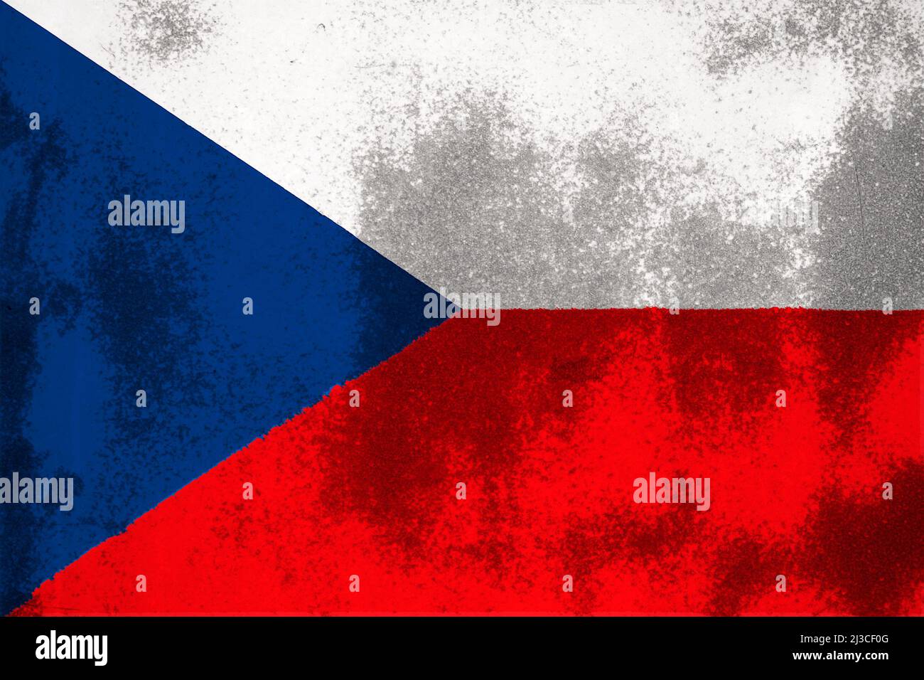 Grunge pattern of the national flag of the Czech Republic. Abstract ...