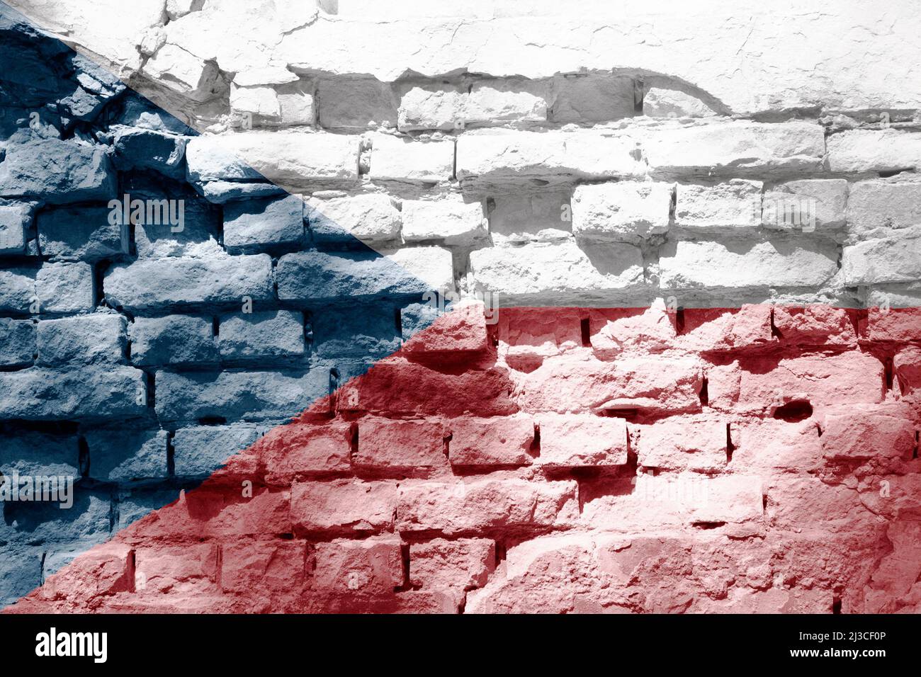 Grunge pattern of the national flag of the Czech Republic. Abstract ...