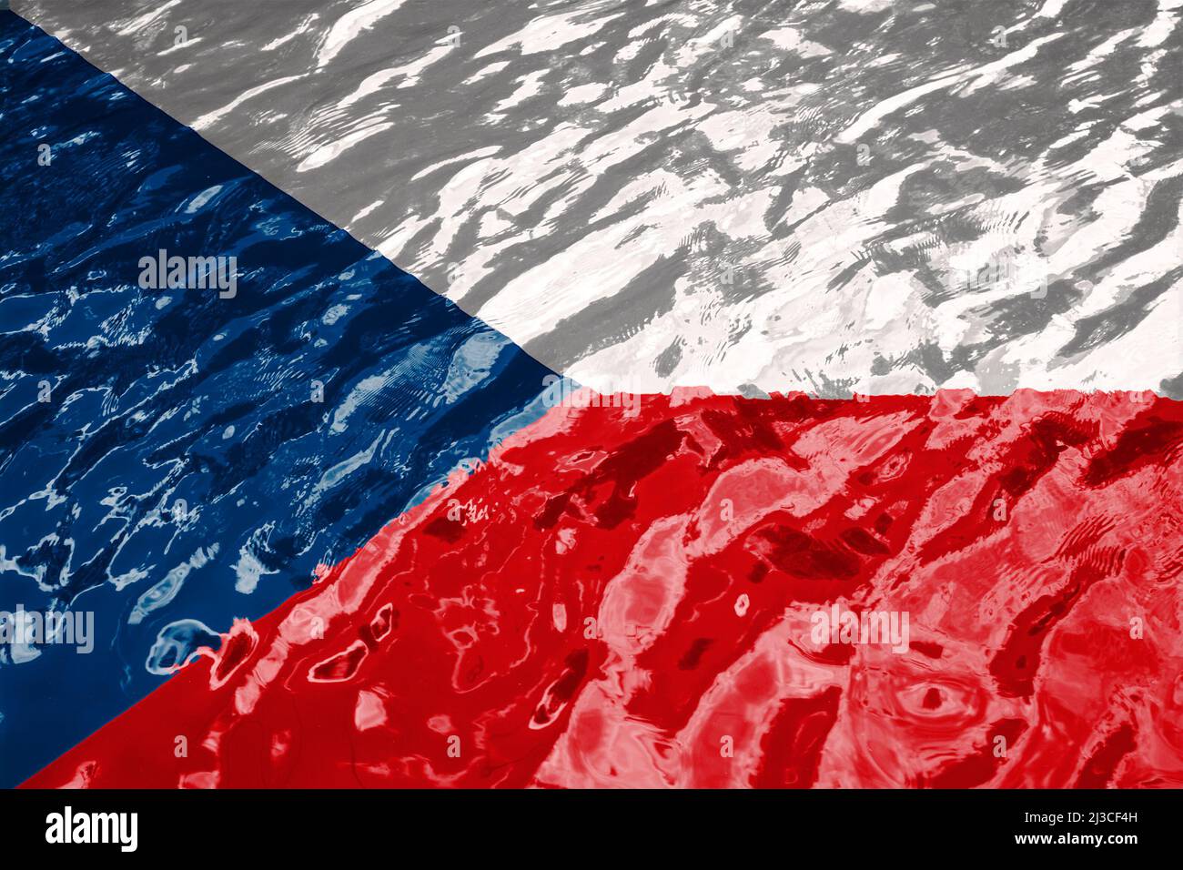 Grunge pattern of the national flag of the Czech Republic. Abstract ...