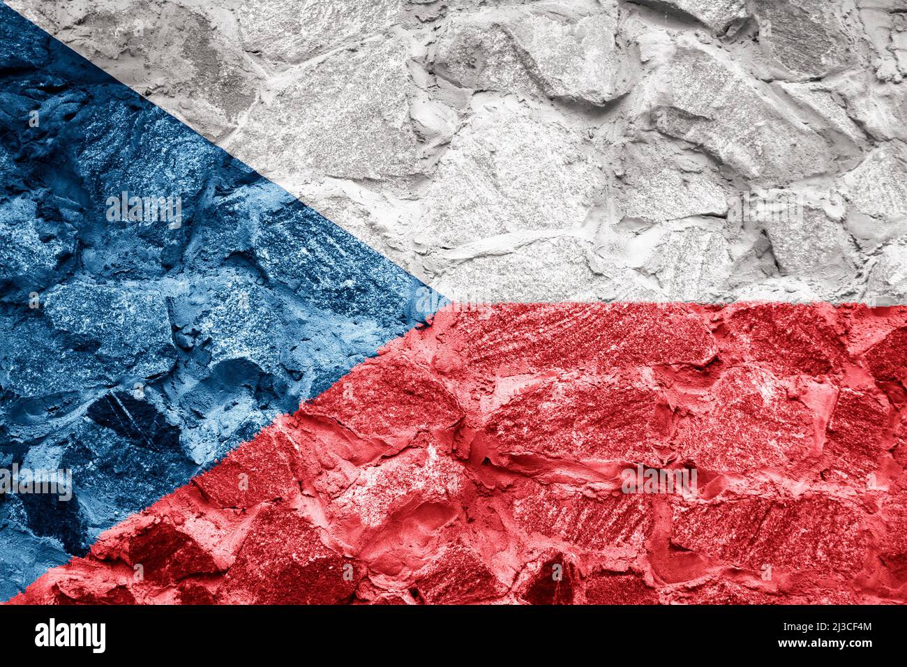 Grunge pattern of the national flag of the Czech Republic. Abstract ...